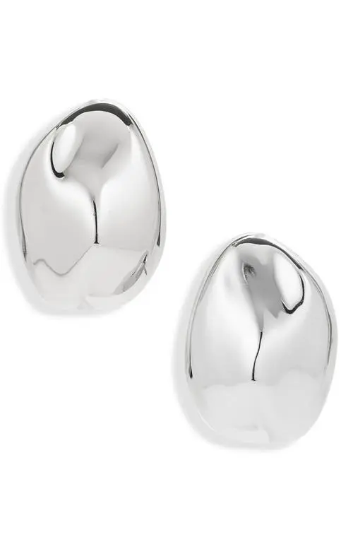 Madewell Organic Droplet Statement Stud Earrings - Warm Silver