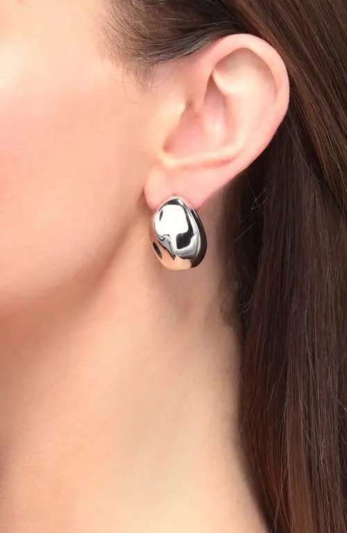 Madewell Organic Droplet Statement Stud Earrings - Warm Silver