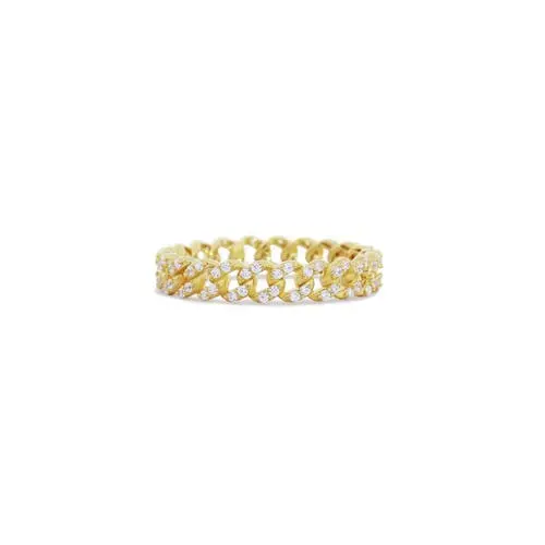 THE LOVERY Cz Curb Link Ring - Gold