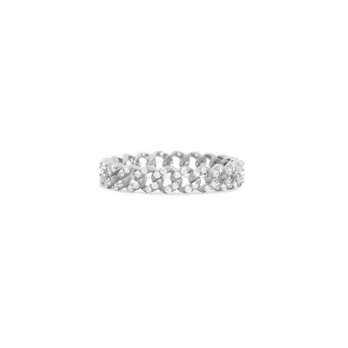 THE LOVERY Cz Curb Link Ring - Silver