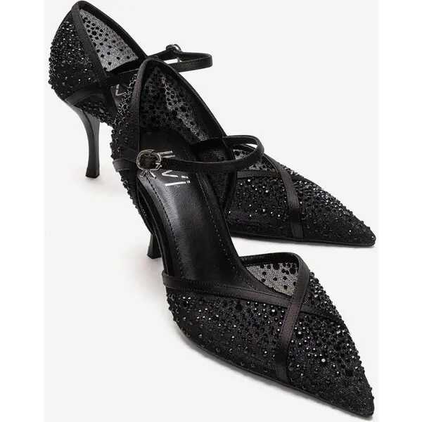 PROLOGUE SHOES Rachel Embellished Stiletto Pump - Black