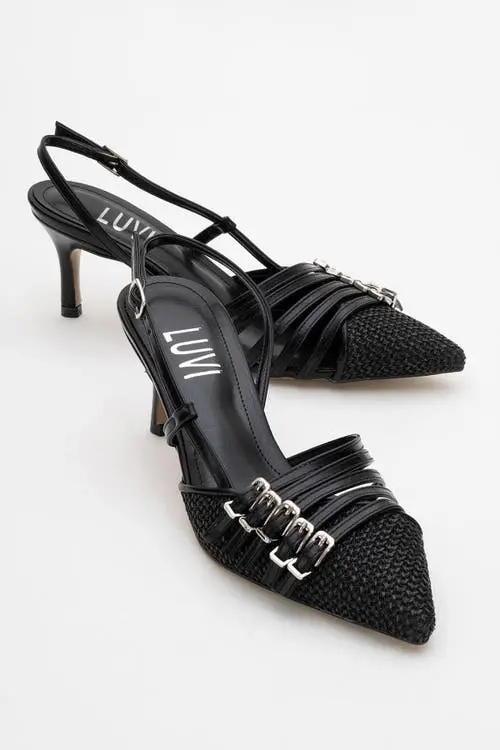 PROLOGUE SHOES Zenith Slingback Pointed Toe Pump - Black