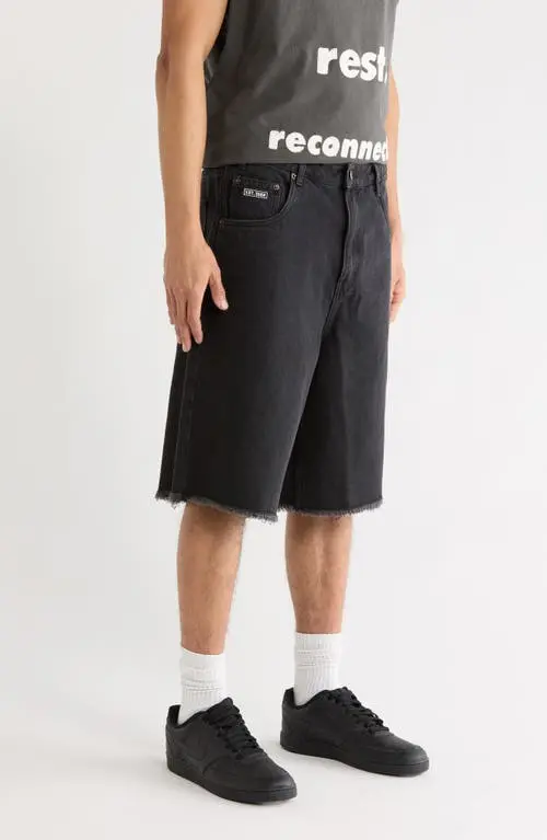 HONOR THE GIFT Frayed Hem Denim Bermuda Shorts