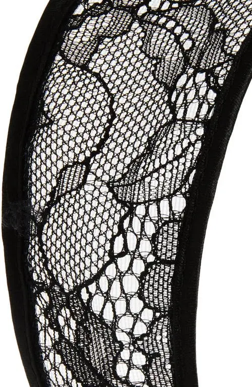 Tasha Embroidered Lace Headband - Black