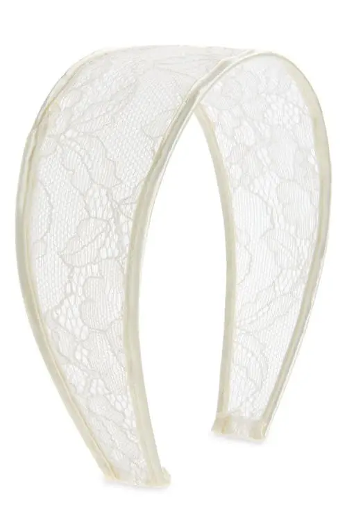 Tasha Embroidered Lace Headband - Ivory