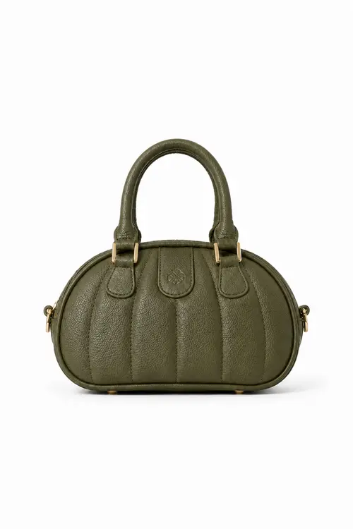 ROSZUAR Ameline Sculptural Handbag With Textured Exterior And Gold Tone Hardware - Olive