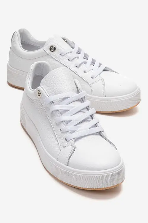 FOREVER & ALWAYS SHOES Pallen Leather Casual Sneaker - White