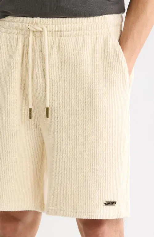 HONOR THE GIFT Rib Knit Stretch Cotton Blend Drawstring Shorts