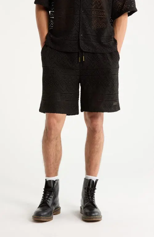 HONOR THE GIFT Pointelle Crochet Drawstring Shorts