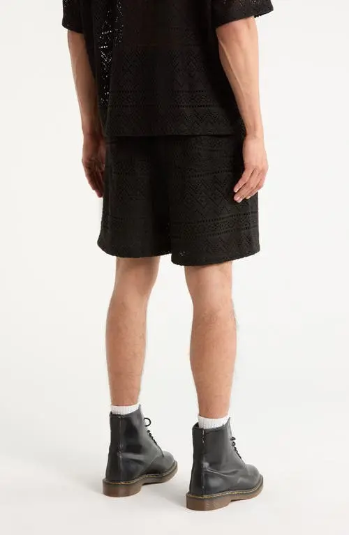 HONOR THE GIFT Pointelle Crochet Drawstring Shorts
