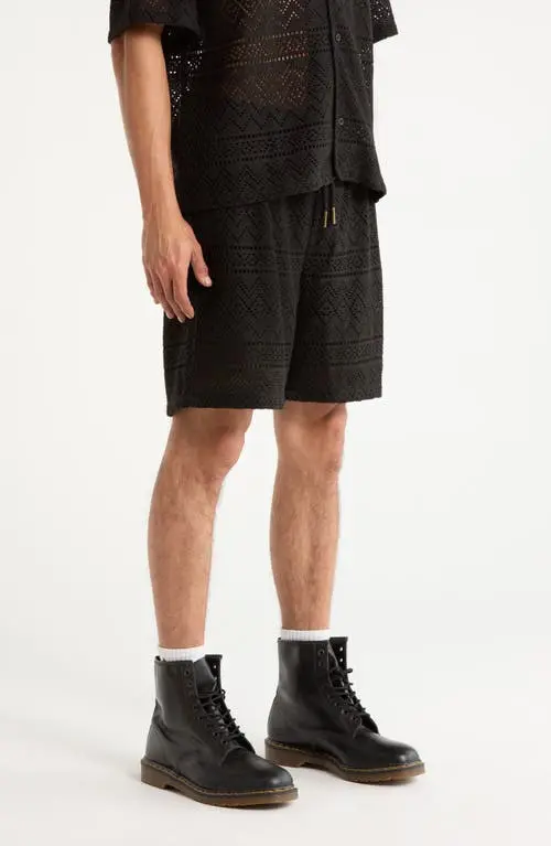HONOR THE GIFT Pointelle Crochet Drawstring Shorts