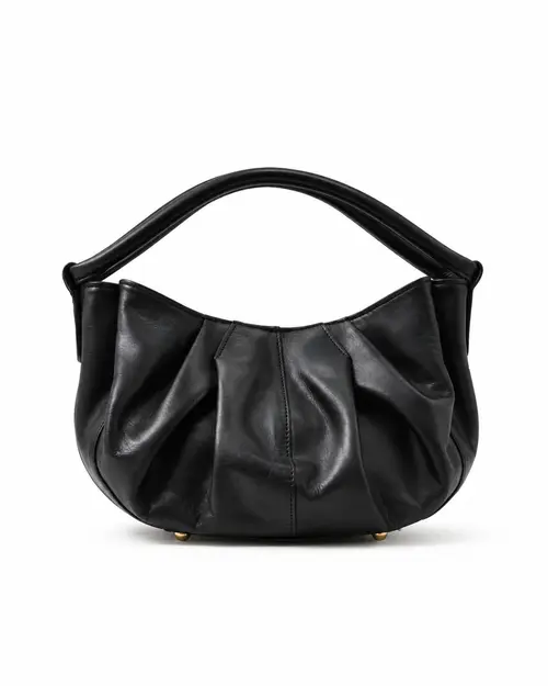 ROSZUAR Liora Sculptural Leather Shoulder Bag - Black