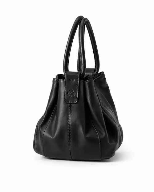 ROSZUAR Liora Sculptural Leather Shoulder Bag - Black
