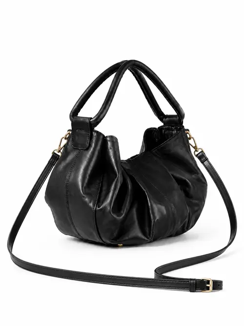 ROSZUAR Liora Sculptural Leather Shoulder Bag - Black