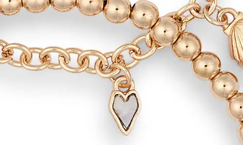 Bp. Set Of 5 Shell Charm Bracelets