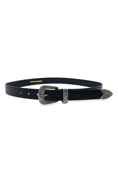 PETIT MOMENTS Nash Faux Leather Belt - Black/silver