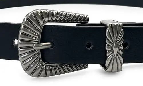 PETIT MOMENTS Faux Leather Belt With Western Buckle
