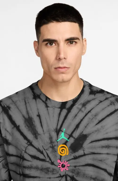 JORDAN Mindfulness Tie Die Cotton Graphic T-shirt
