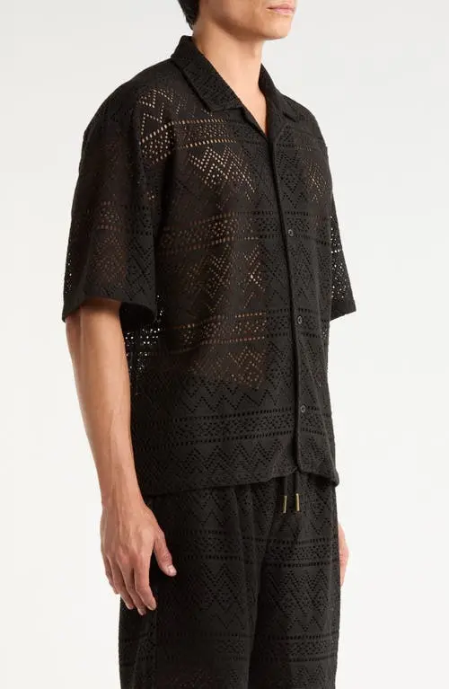 HONOR THE GIFT Pointelle Crochet Button-up Camp Shirt