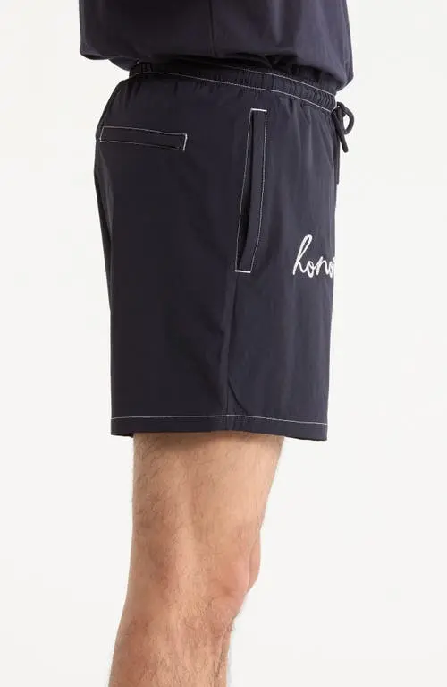 HONOR THE GIFT Hybrid Cursive 5-inch Swim Trunks