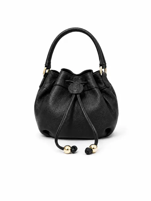 ROSZUAR Bucket Bag With Drawstring And Gold-tone Hardware - Black