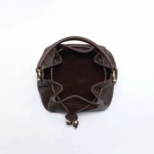 ROSZUAR Bucket Bag With Drawstring And Gold-tone Hardware - Chocolate