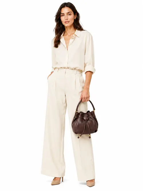 ROSZUAR Bucket Bag With Drawstring And Gold-tone Hardware - Chocolate