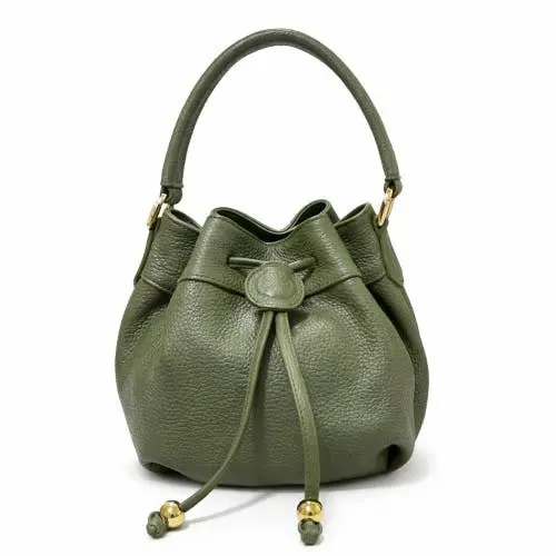ROSZUAR Bucket Bag With Drawstring And Gold-tone Hardware - Olive
