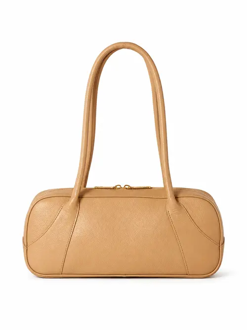 ROSZUAR Almaira Italian Textured Leather Shoulder Bag - Honey