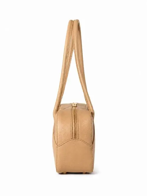 ROSZUAR Almaira Italian Textured Leather Shoulder Bag - Honey