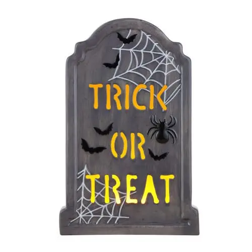 MR. HALLOWEEN 10 In. Ceramic Led Tombstone -trick Or Treat - Multicolor