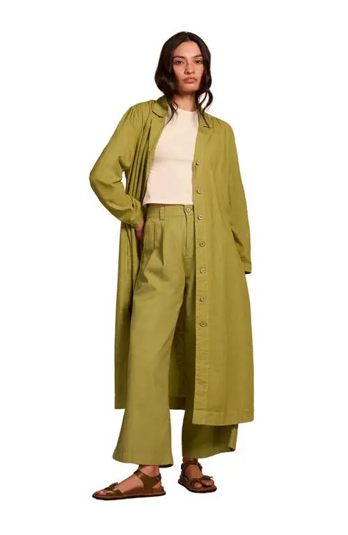 CELTIC & CO. Longline Overshirt Dress In Garment-dyed Cotton Linen