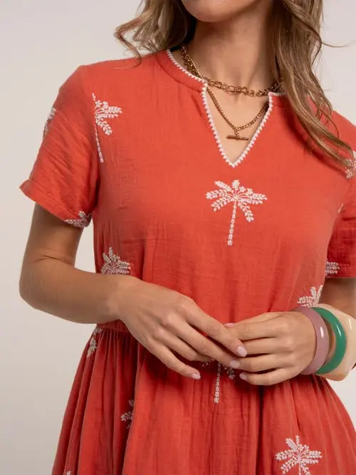 BRAKEBURN Sol Embroidered Midi Dress