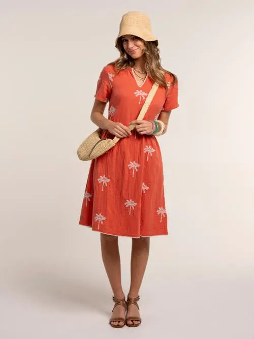 BRAKEBURN Sol Embroidered Midi Dress