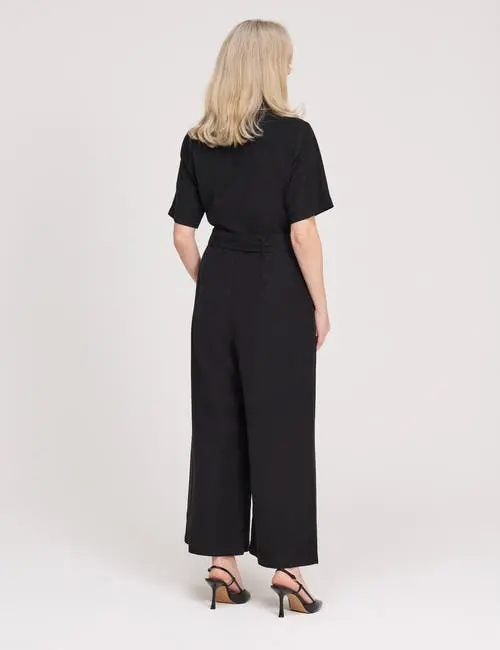 FINERY LONDON Marie Wide Leg Cropped Jumpsuit