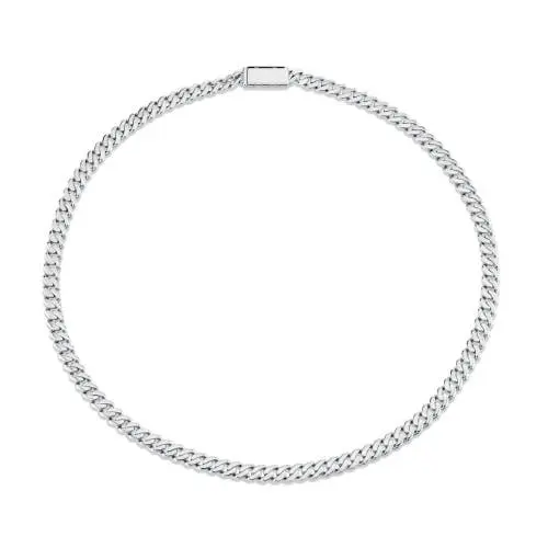 MICHAEL M 8mm Cuban Chain Necklace In Sterling
