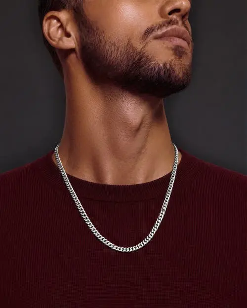 MICHAEL M 8mm Cuban Chain Necklace In Sterling