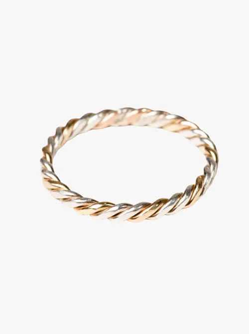 ABLE Two-tone Twist Ring - Gold