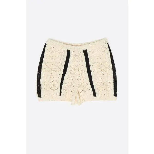 Bimba Y Lola Two-tone Knit Shorts - Ivory
