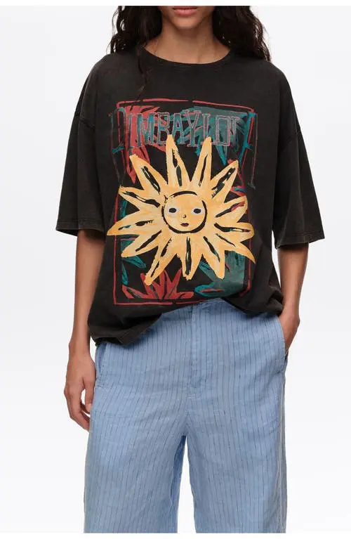 Bimba Y Lola Sun Logo Organic Cotton T-shirt - Black