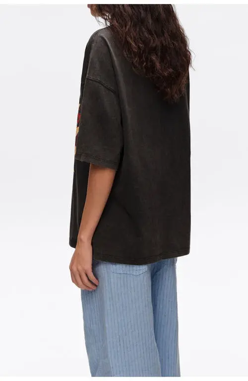 Bimba Y Lola Sun Logo Organic Cotton T-shirt - Black