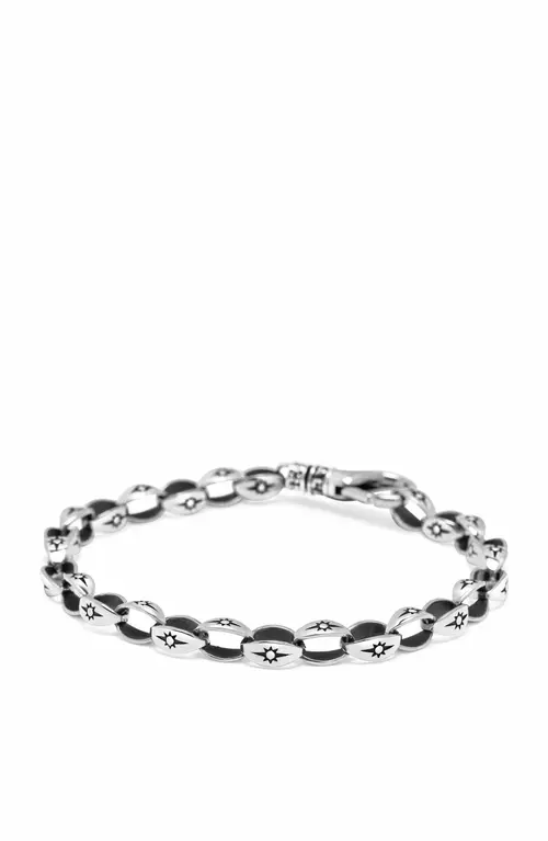 NIALAYA JEWELRY Sterling Star Link Bracelet - Silver