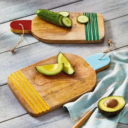 TAG Cabana Stripe Board Large Multi Mango Wood Summer