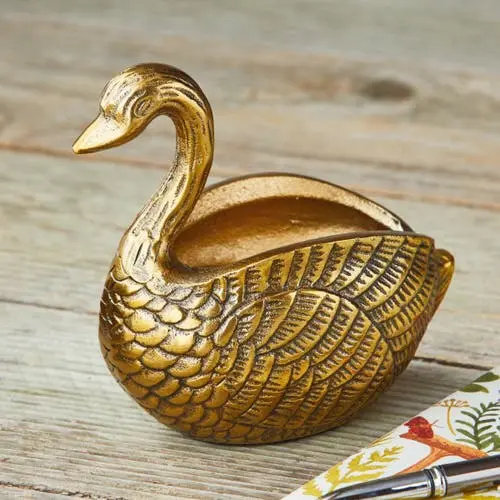 TAG Duck Decorative Bowl Antique Brass Aluminum Spring