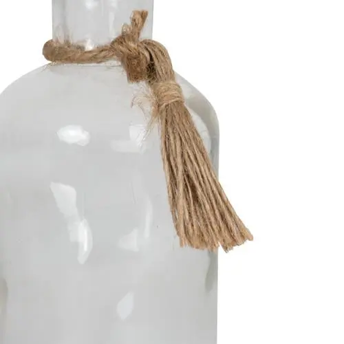 FORESIDE HOME AND GARDEN Natural Glass & Jute Bud Vase