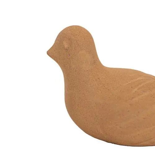 FORESIDE HOME AND GARDEN Sitting Bird Figure Natural Terracotta