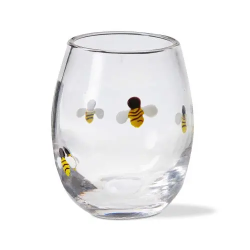 TAG Bee Stemless Wine Glass Multi Glass Spring - Clear