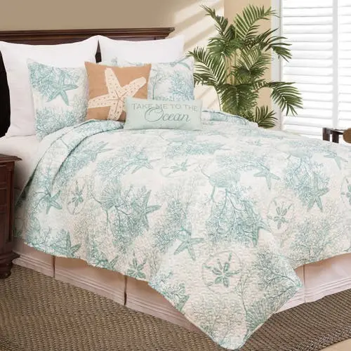 C&F HOME Ocean Treasures Starfish Sand Dollar Quilt Set