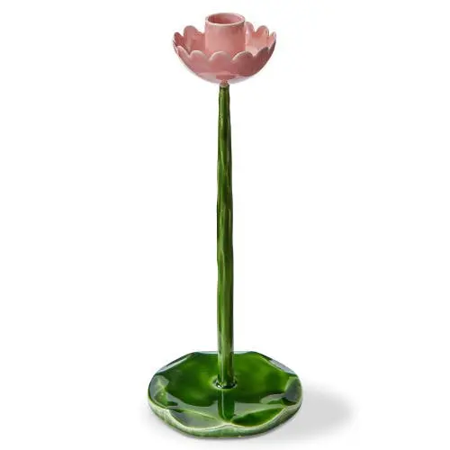 TAG Flor Taper Holder Lg Multi Enamel Iron Spring - Green