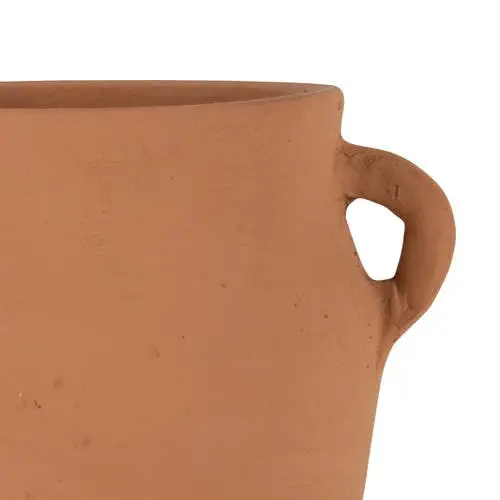 FORESIDE HOME AND GARDEN Natural Handthrown Terracotta Vase With Handles